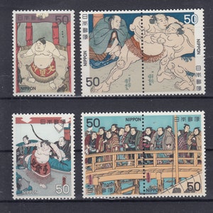 10X to 15X Japan Used Stamps Sumo Sports - off Paper - for Artist ...