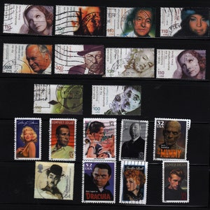 Actors and Actresses-original Vintage Used Postage Stamps Famous Movie ...
