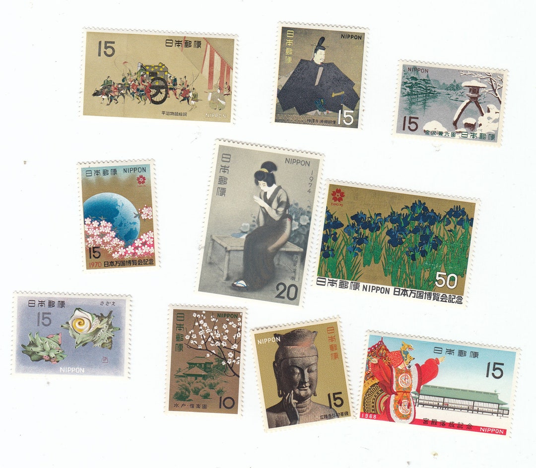 Japan Vintage Mint Stamps in 50s to 70s - for Artist, Crafting ...