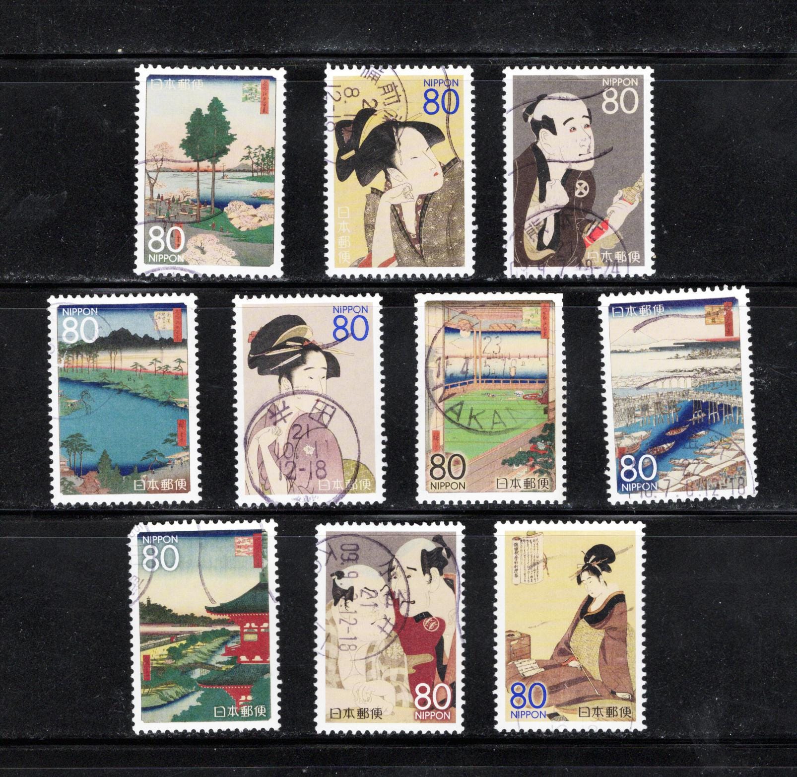 Japanese Used Stamps - Edo Period (edo-tokyo), for Crafting ...