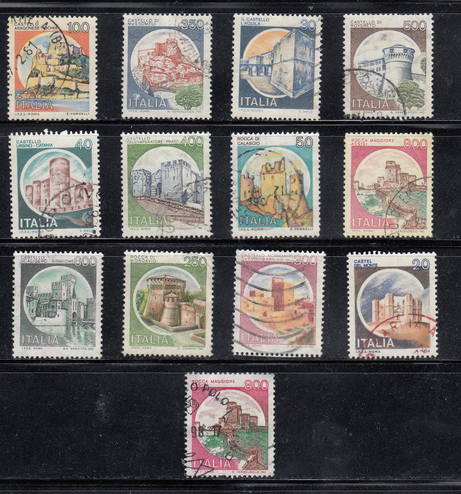 Vintage Castle Postage Stamps - for Artist, Crafting, Scrapbooking ...