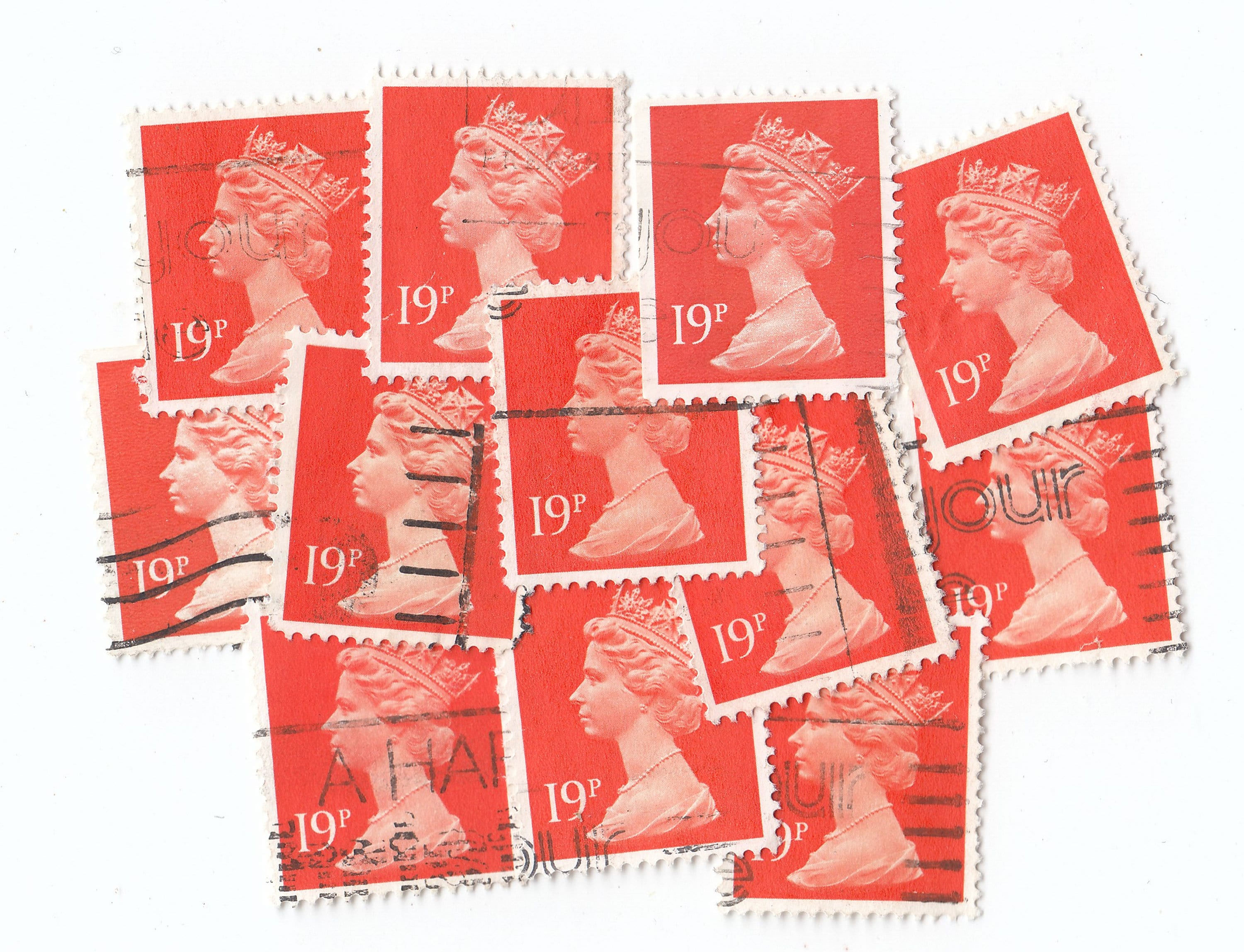 GB/UK QEII Machin Used Stamps Red 4D Bright Orange Red - Etsy