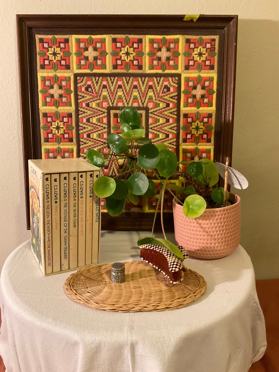 Sterling Silver Embossed Thimble Box With Hinged Lid in Repousse Style ...
