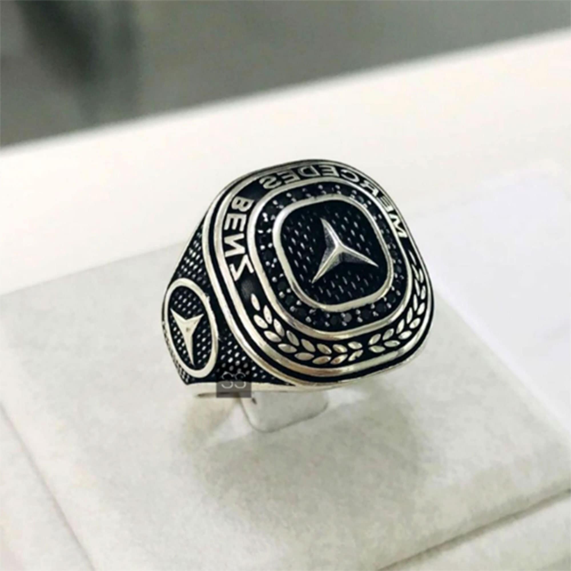 Mercedes Benz Ring, Men Mercedes Ring, 925 Sterling Silver, Statement ...