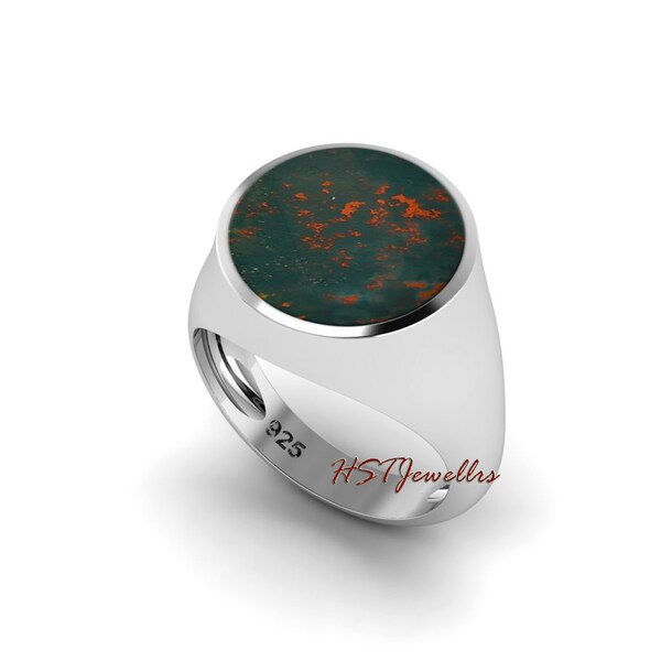 Mens Bloodstone Ring - Etsy