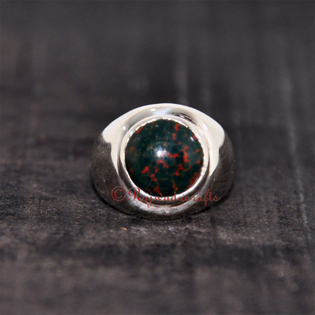 Natural Bloodstone Ring, Bloodstone Ring, 925 Sterling Silver ...
