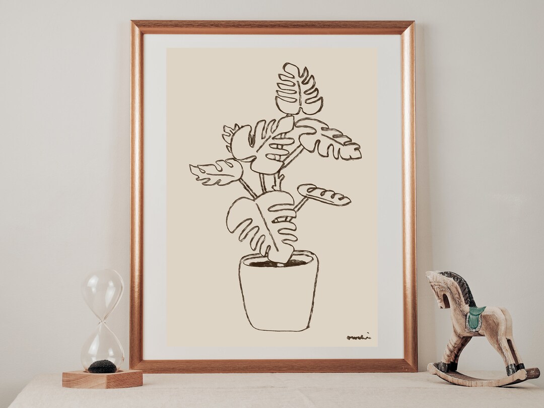 Monstera Doodle Digital Download Print - Etsy
