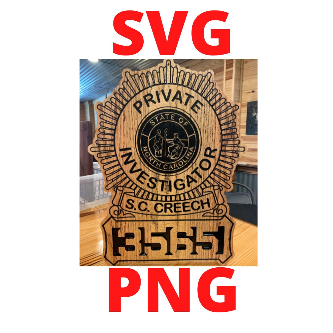Private Investigator Badge CNC File - Etsy