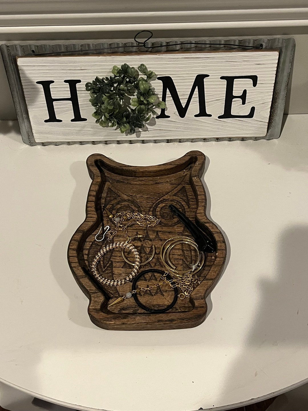 Red Oak Owl Tray: Engraved Wood Ring/jewelry Holder - Etsy