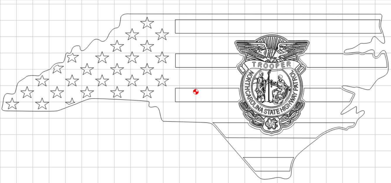 North Carolina Trooper State Cut Out Flag - Etsy