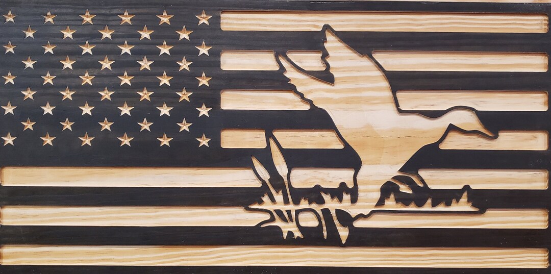 Personalized Wooden Duck Flag/american Flag**free SHIPPING** - Etsy