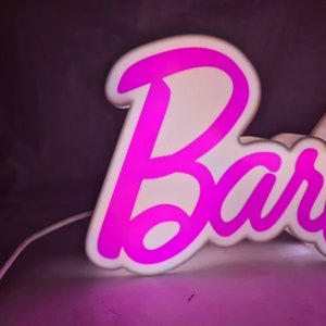 Barbie Logo LED Light Box LED Bedroom Night Light Boys/girls Mood ...