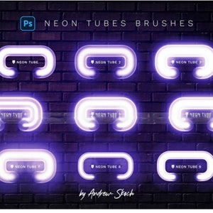 Neon Brushes/ Photoshop Brushes/ PS Brushes/brush Set/ Digital Art ...