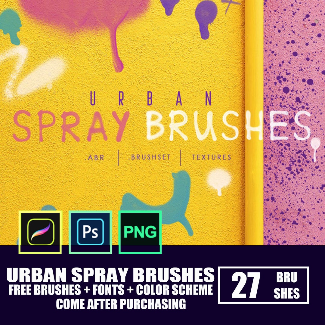 27 Urban Spray Brushes in Photoshop/ Photoshop Brushes/ Spray Paint ...