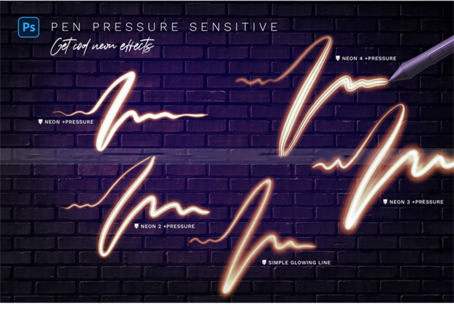 Neon Brushes/ Photoshop Brushes/ PS Brushes/brush Set/ Digital Art ...