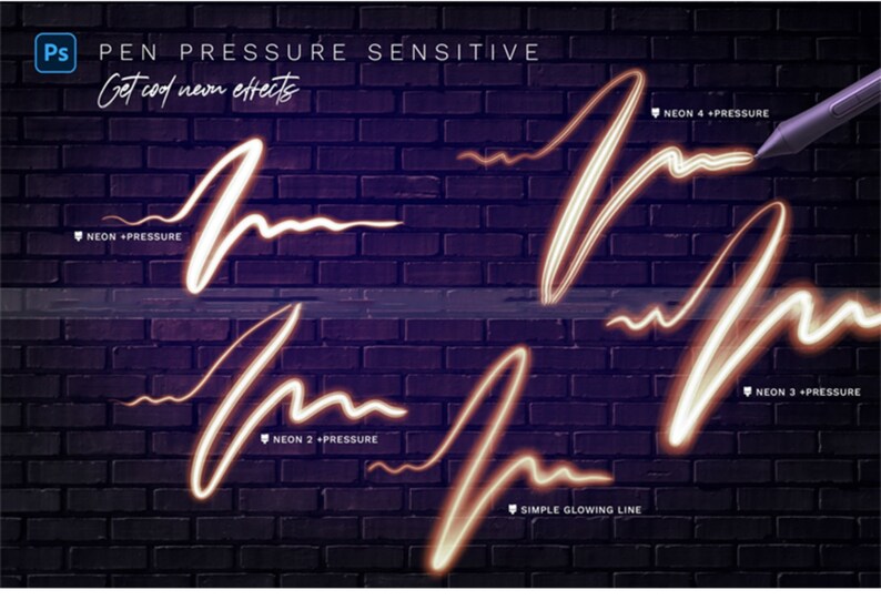 Neon Brushes/ Photoshop Brushes/ PS Brushes/brush Set/ Digital Art ...