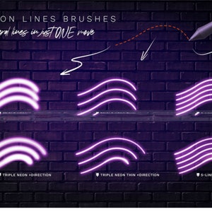 Neon Brushes/ Photoshop Brushes/ PS Brushes/brush Set/ Digital Art ...