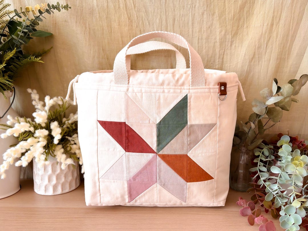 Large Quilted Star Project Bag, Knitting Crochet Project Bag ...