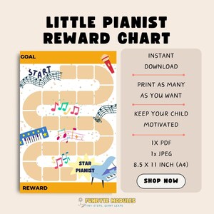 Piano Reward Chart Printable Pianist Instant Download Motivational ...