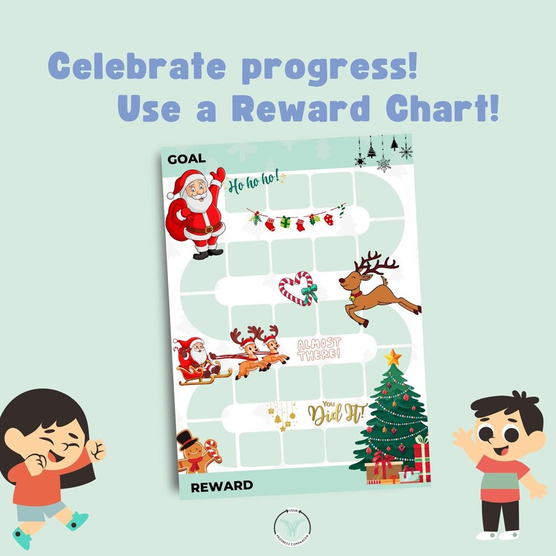 Christmas Reward Chart Printable Christmas Kids Behavior Chart Instant ...