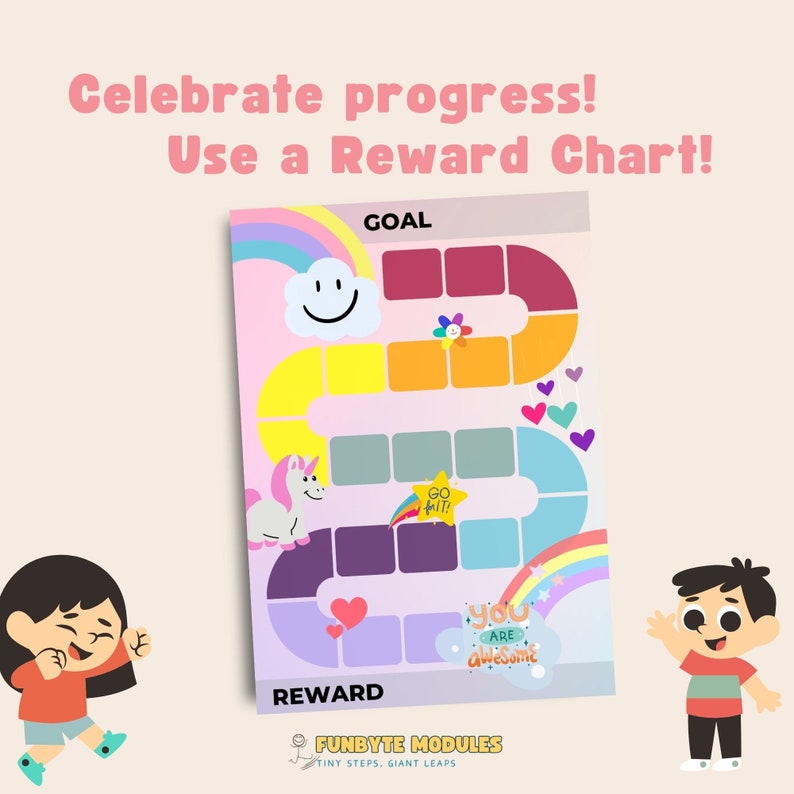 Rainbow Reward Chart Printable Rainbow Kids Behavior Chart Instant ...