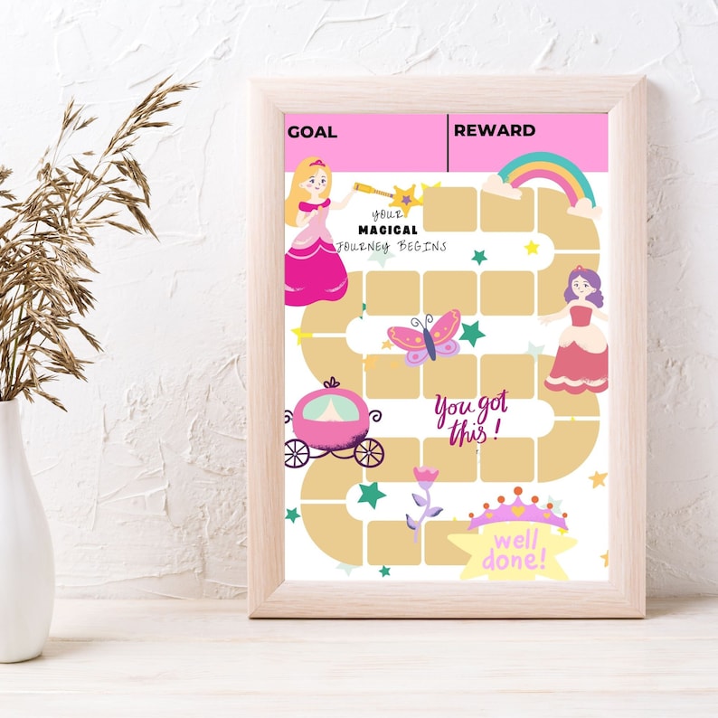 Princess Reward Chart Printable Princess Kids Behavior Chart Instant ...