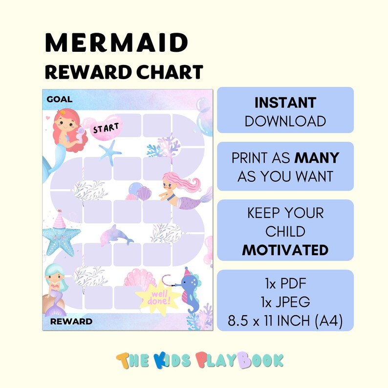 Mermaid Reward Chart Printable Mermaid Behavior Chart - Etsy