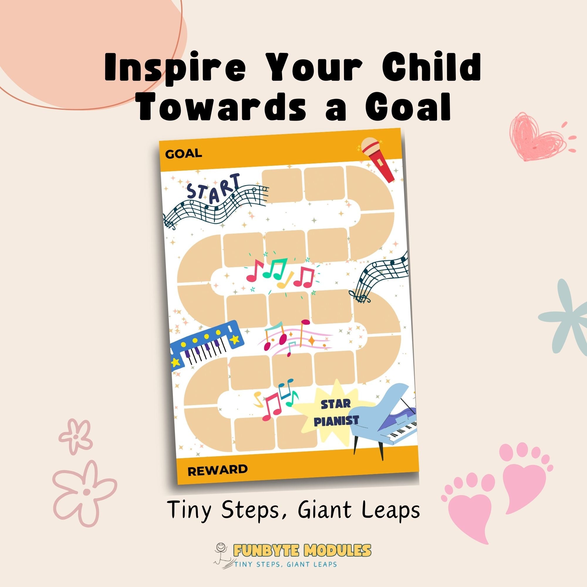 Piano Reward Chart Printable Pianist Instant Download Motivational ...