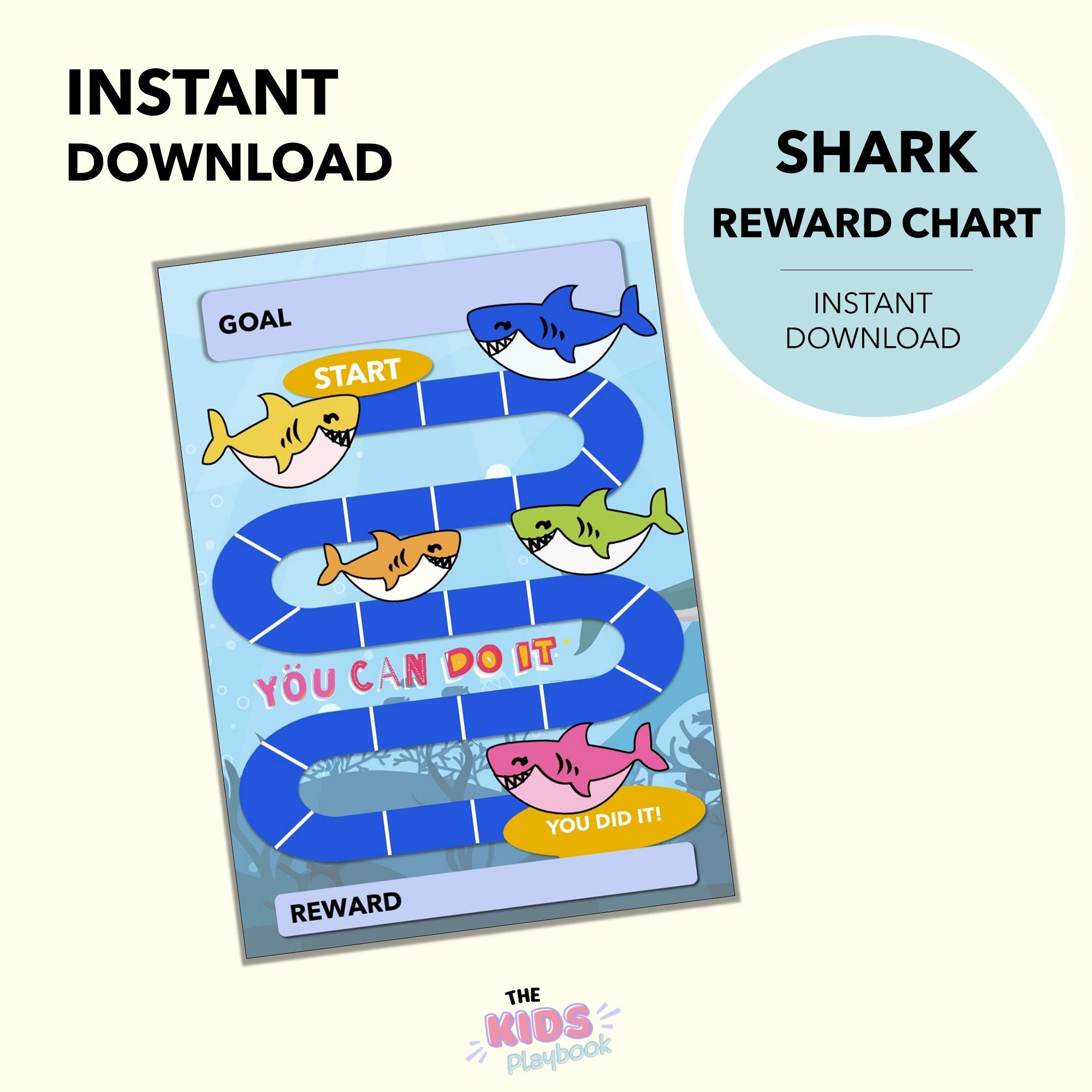 Shark Reward Chart Printable Shark Kids Behavior Chart Instant Download ...