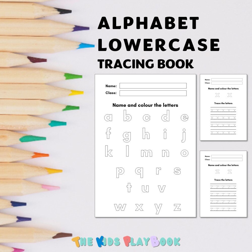Alphabet Lowercase Line Tracing Book Letters A to Z Nursery ...