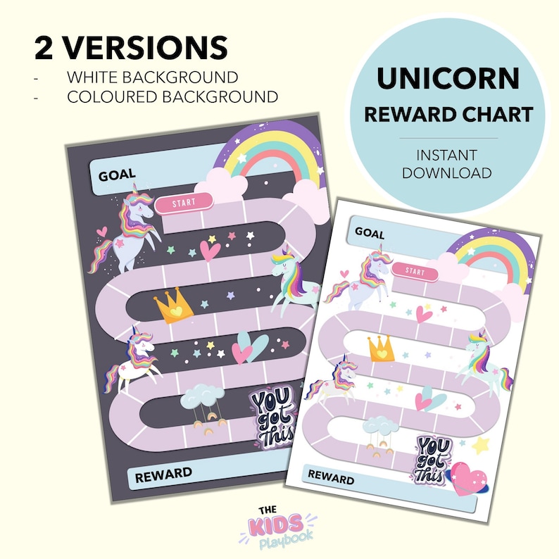 Unicorn Reward Chart Printable Unicorn Kids Behavior Chart Instant ...