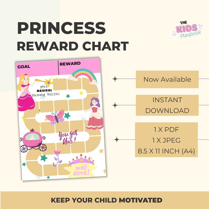Princess Reward Chart Printable Princess Kids Behavior Chart Instant ...