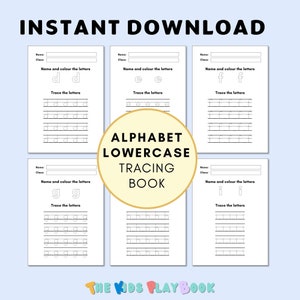 Alphabet Lowercase Line Tracing Book Letters A to Z Nursery ...