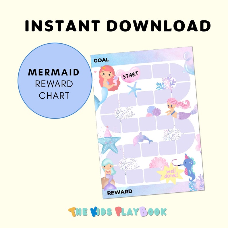 Mermaid Reward Chart Printable Mermaid Behavior Chart - Etsy