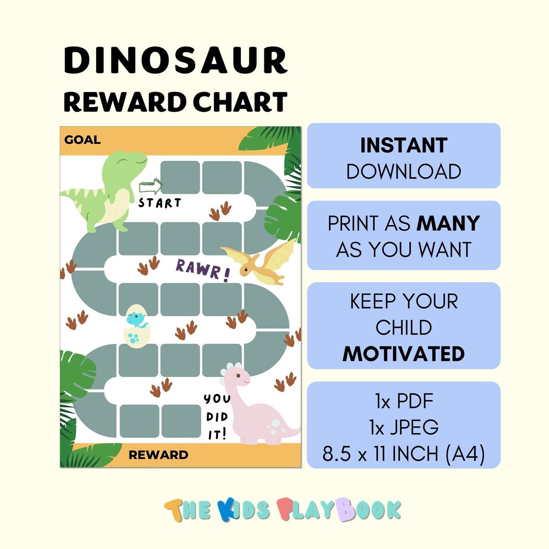 Dinosaur Reward Chart Printable Dinosaur Kids Behavior Chart Instant ...