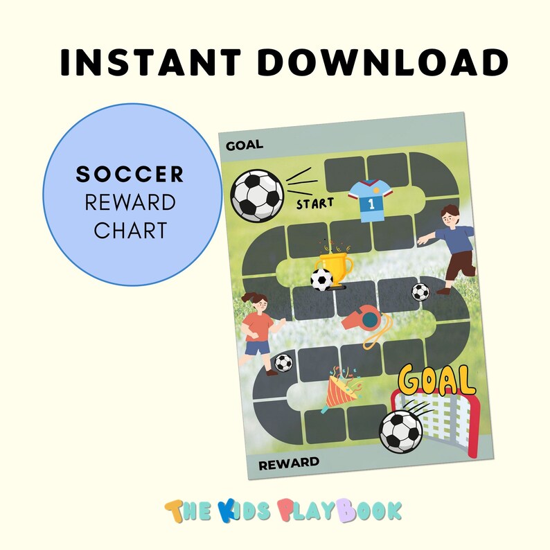 Soccer Reward Chart Printable Soccer Kids Behavior Chart - Etsy