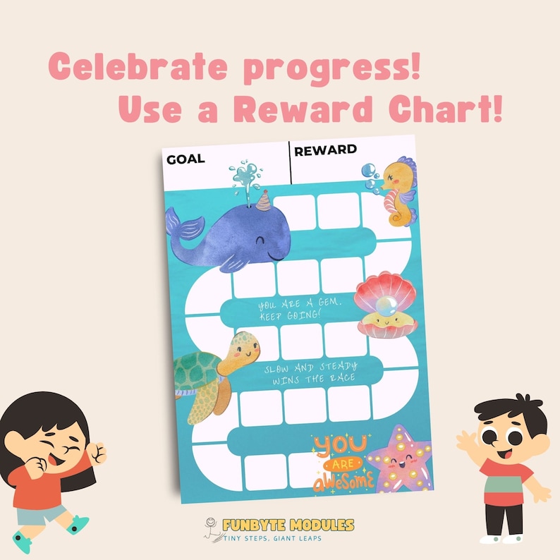 Sea Animals Reward Chart Printable Sea Animals Kids Behavior Chart ...