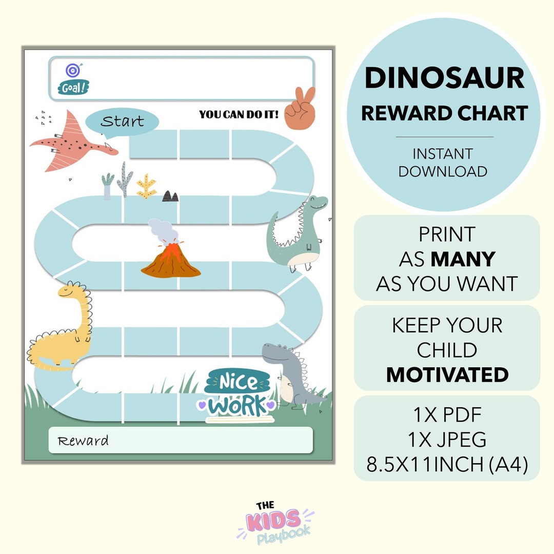 Dinosaur Reward Chart Printable Dinosaur Kids Behavior Chart - Etsy