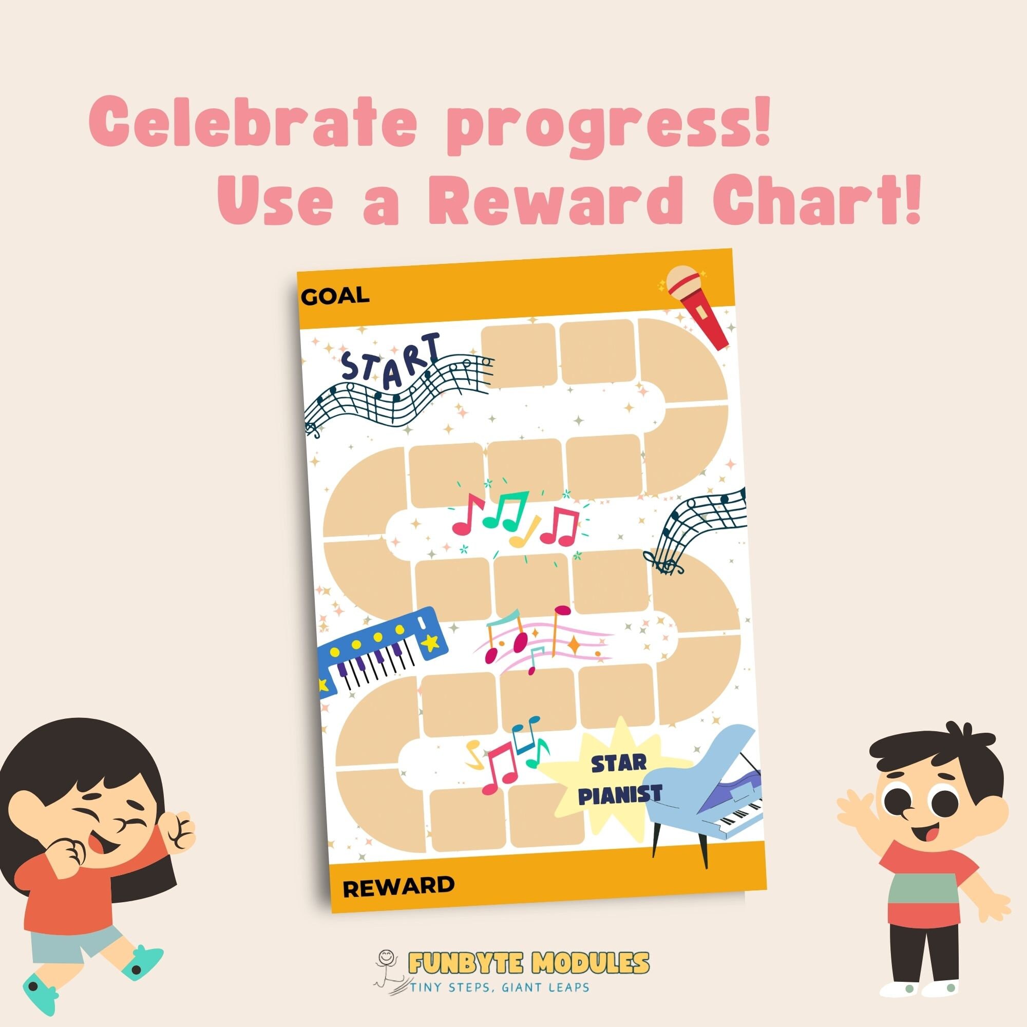 Piano Reward Chart Printable Pianist Instant Download Motivational ...