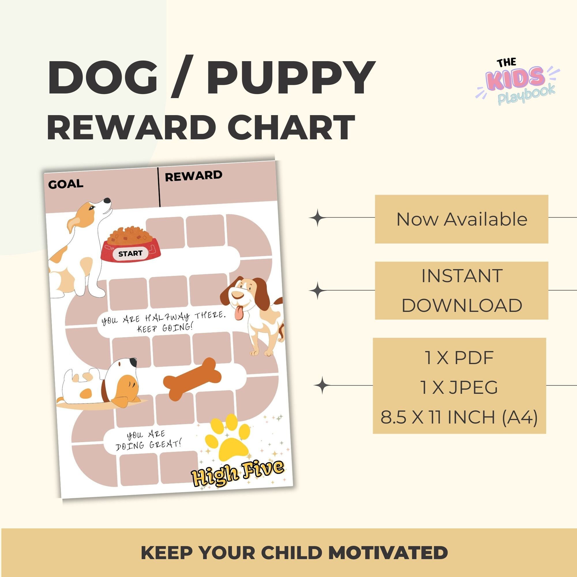 Dog Reward Chart Printable Puppy Kids Behavior Chart Instant Download ...