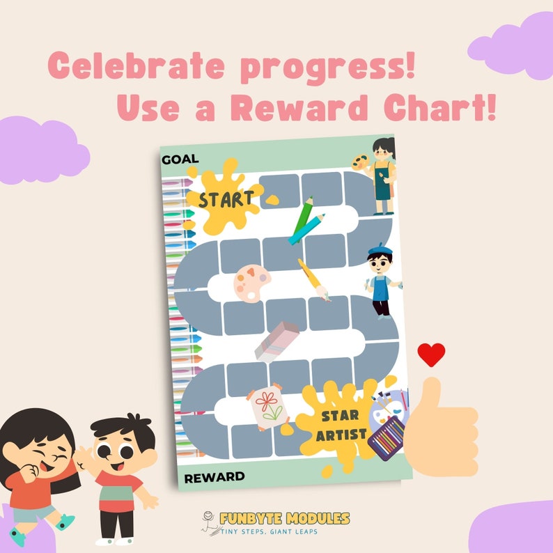 Little Artist Reward Chart Printable Art Practice Instant Download ...