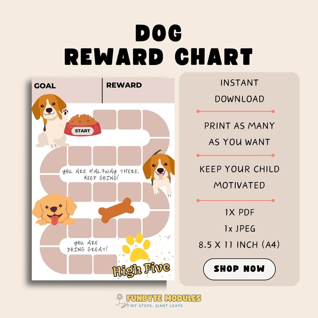 Dog Reward Chart Printable Puppy Children Behavior Chart Instant ...