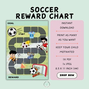 Soccer Reward Chart Printable Soccer Kids Behavior Chart Instant ...