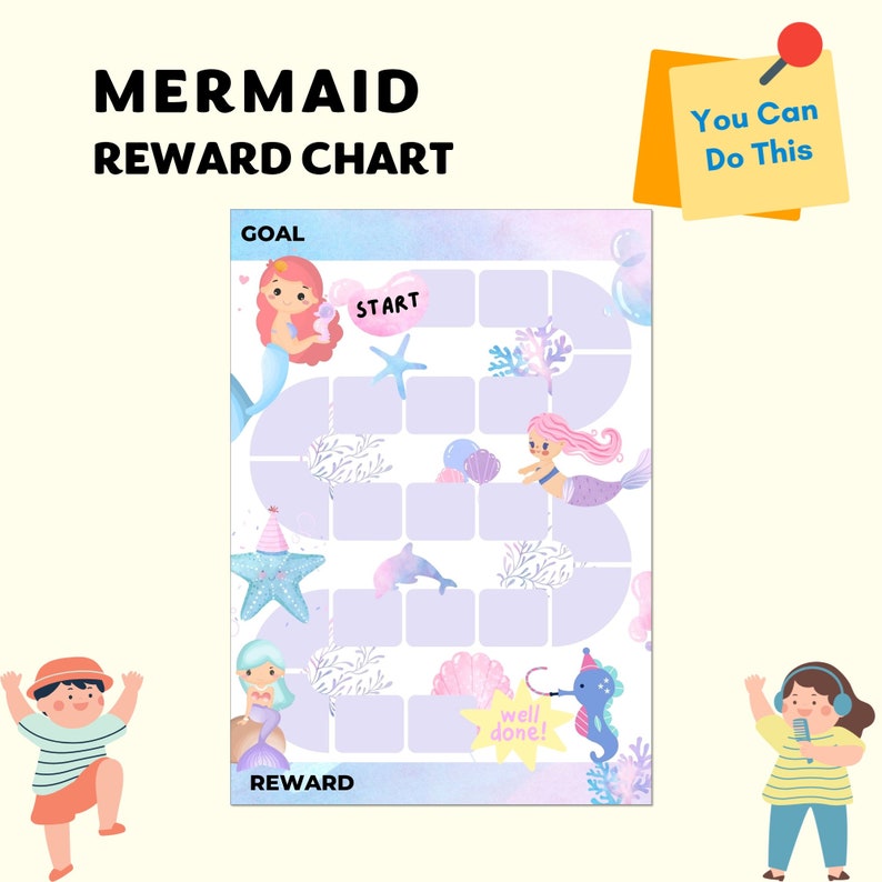 Mermaid Reward Chart Printable Mermaid Behavior Chart - Etsy