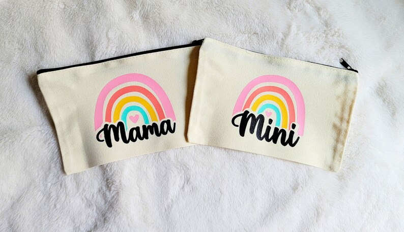 Mommy and Me / Mother's Day / Canvas Pouch /makeup Bags / Mama / Mini ...