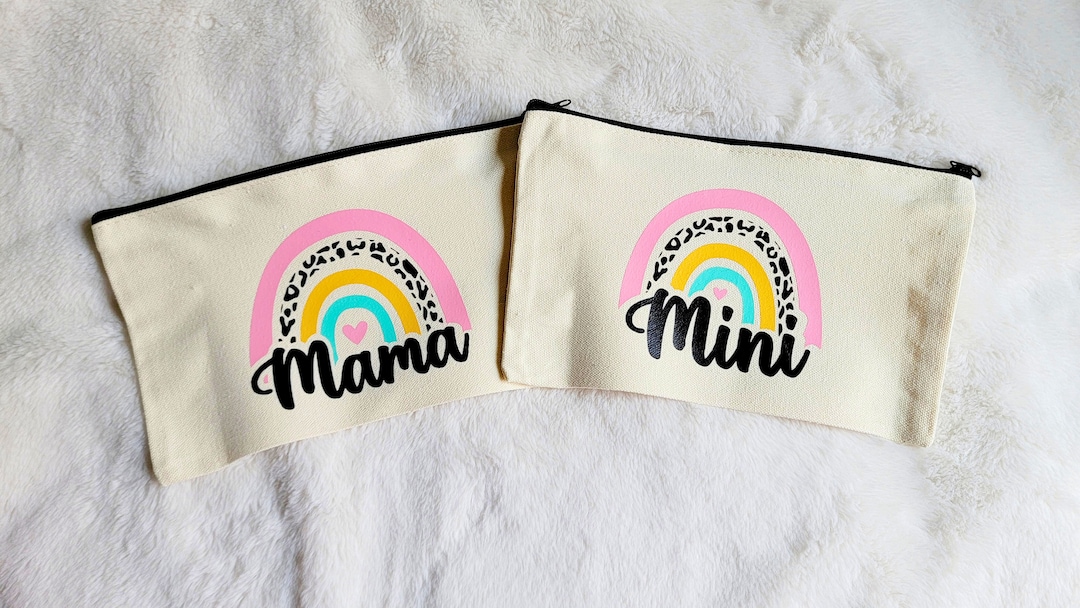 Mommy and Me / Mother's Day / Canvas Pouch /makeup Bags / Mama / Mini ...