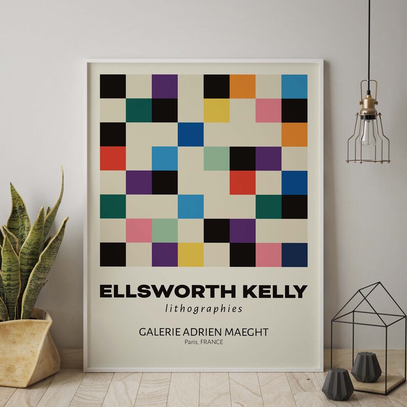 Ellsworth Kelly Kelly Exhibition Poster Geometric Color - Etsy