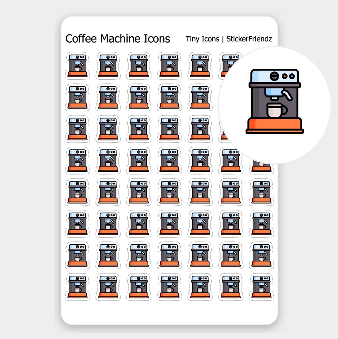 Coffee Machine Icon Sticker Planner Sticker Icon Sticker Bullet Journal ...