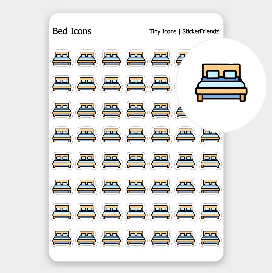 Bed Icon Sticker Planner Sticker Icon Sticker Bullet - Etsy