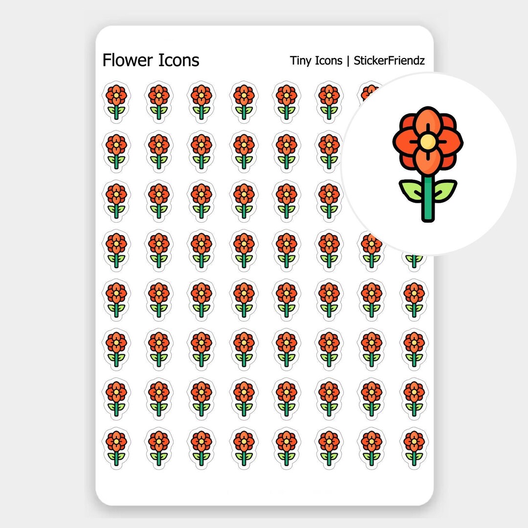 Flower Icon Sticker Planner Sticker Icon Sticker Bullet - Etsy